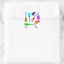 Rainbow Ukulele Square Sticker | Zazzle