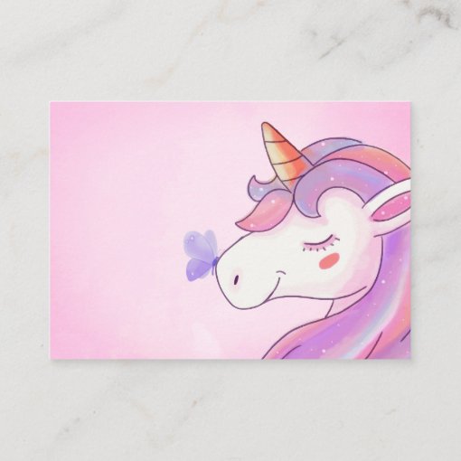 Rainbow Unicorn Baby Girl Shower Diaper Raffle Enclosure Card | Zazzle