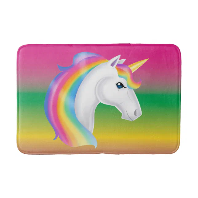 Rainbow Unicorn Bath Mat | Zazzle