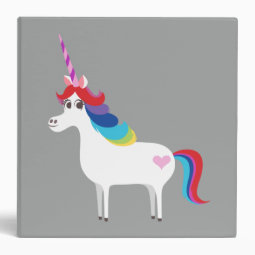 Rainbow Unicorn Binder | Zazzle