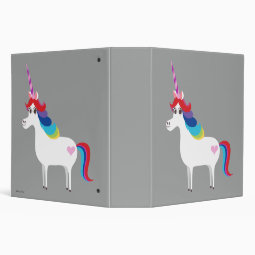 Rainbow Unicorn Binder | Zazzle