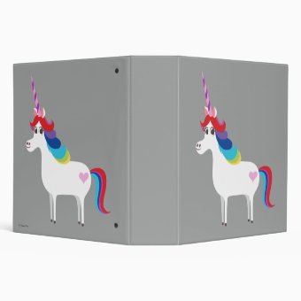 Rainbow Unicorn Binder | Zazzle