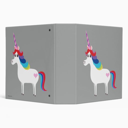 Rainbow Unicorn Binder | Zazzle