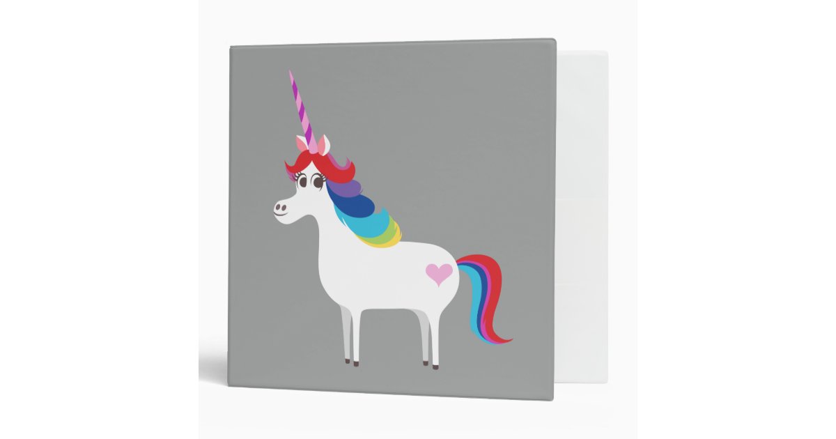 Rainbow Unicorn Binder | Zazzle