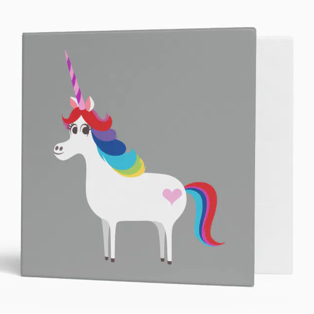 Rainbow Unicorn Binder | Zazzle