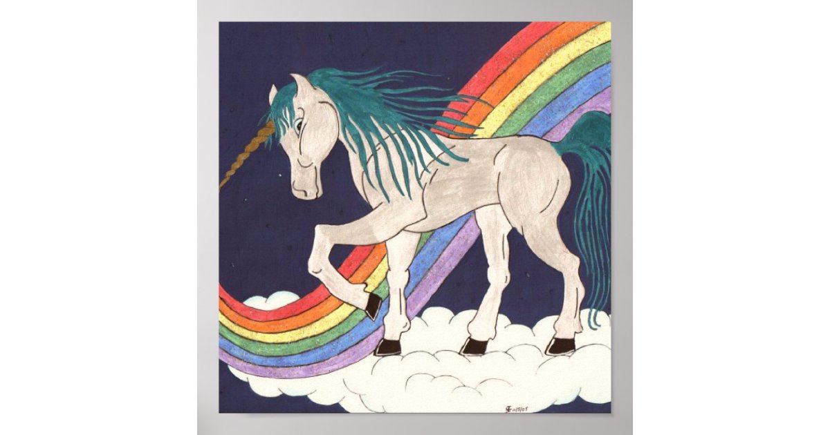 Rainbow Unicorn Poster | Zazzle