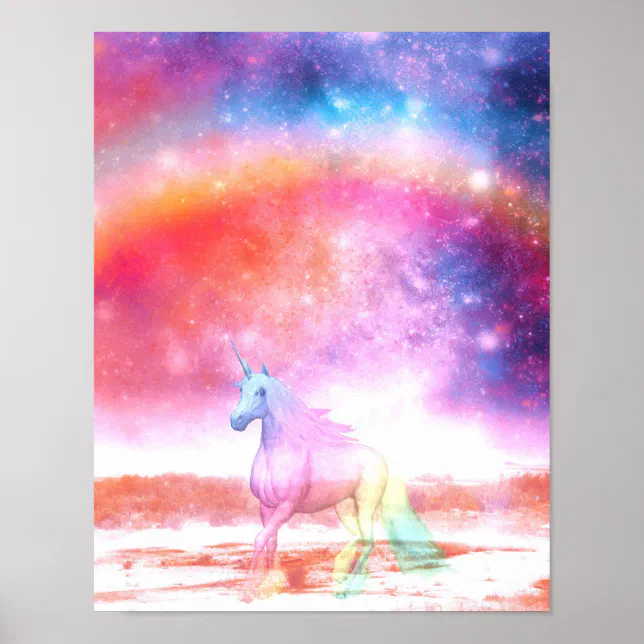 Rainbow unicorn poster | Zazzle