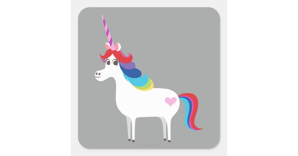 Rainbow Unicorn Square Sticker | Zazzle