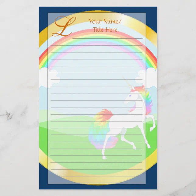 Rainbow Unicorn Stationery | Zazzle