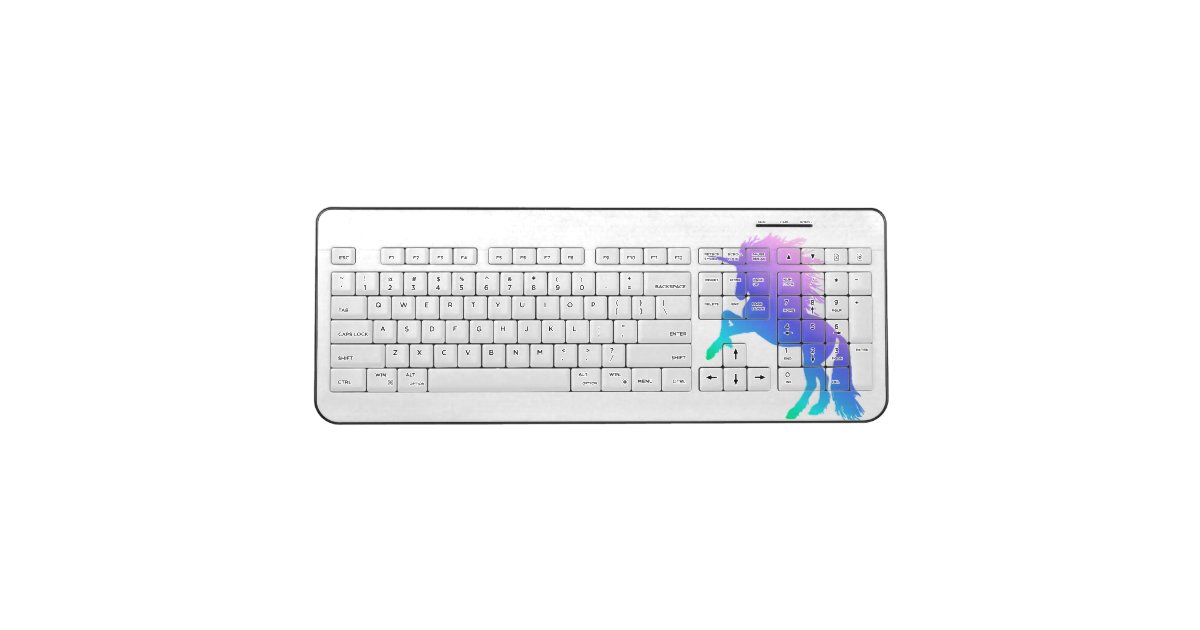 Rainbow Unicorn Wireless Keyboard | Zazzle
