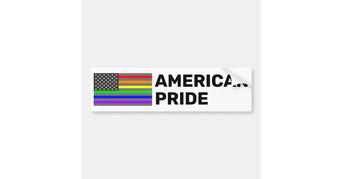 Rainbow US flag Bumper Sticker | Zazzle