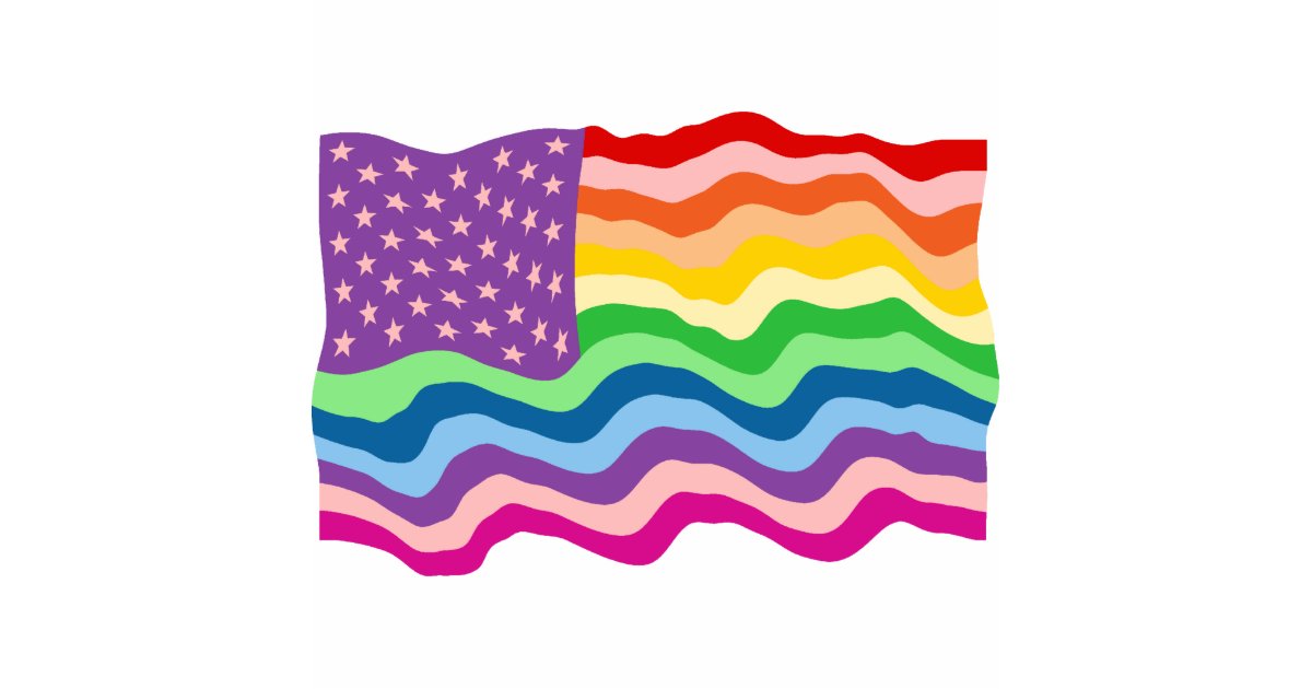 Rainbow US Flag Statuette | Zazzle