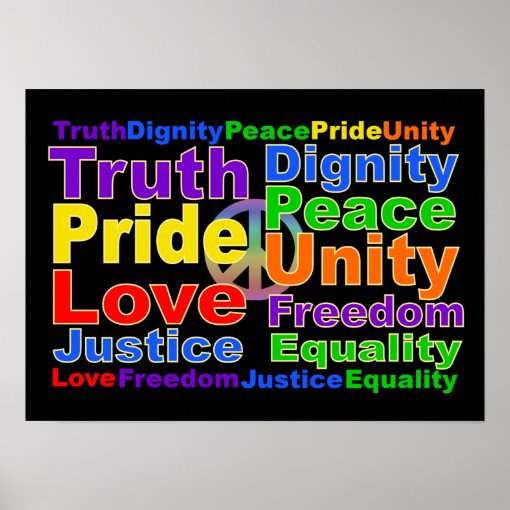 Rainbow Values poster | Zazzle
