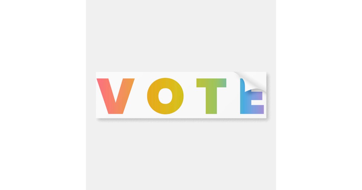 Rainbow VOTE Bumper Sticker | Zazzle