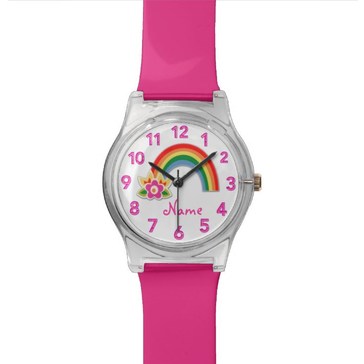 Rainbow Watch Personalized Watches for Girls | Zazzle