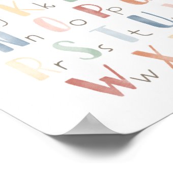 Rainbow Watercolor Alphabet ABC Classroom Decor | Zazzle