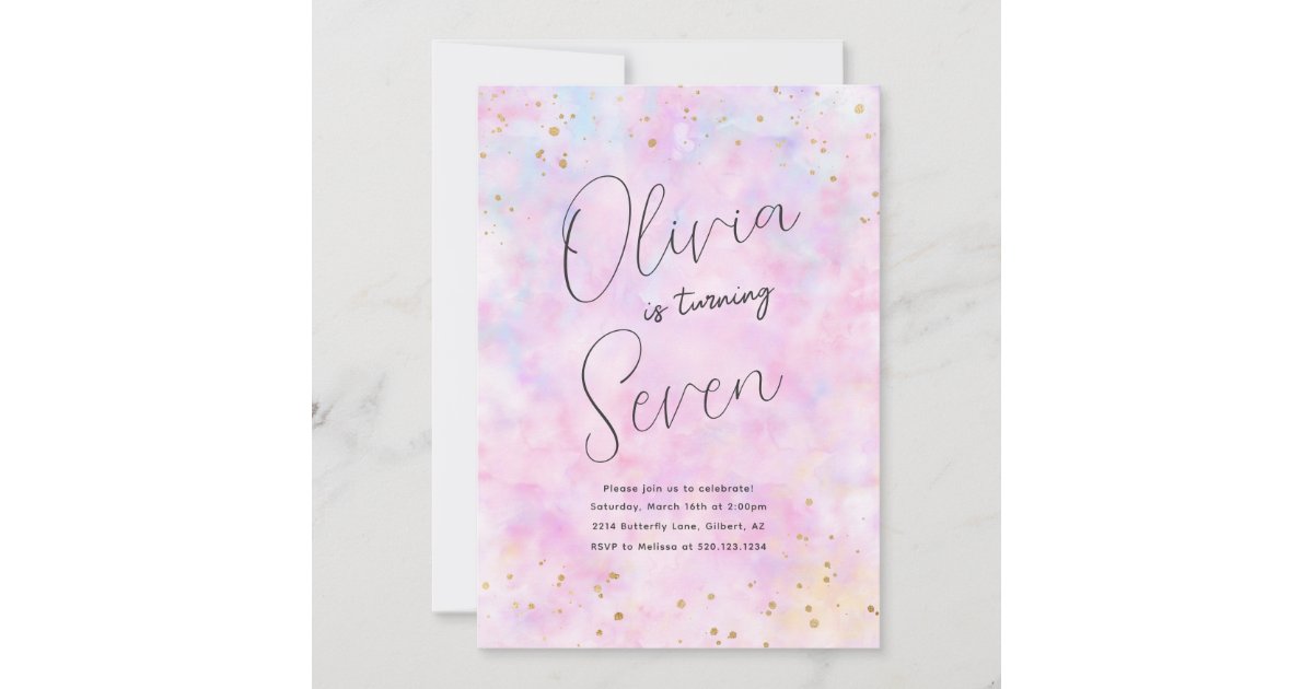 Rainbow Watercolor Birthday Party Invitation | Zazzle
