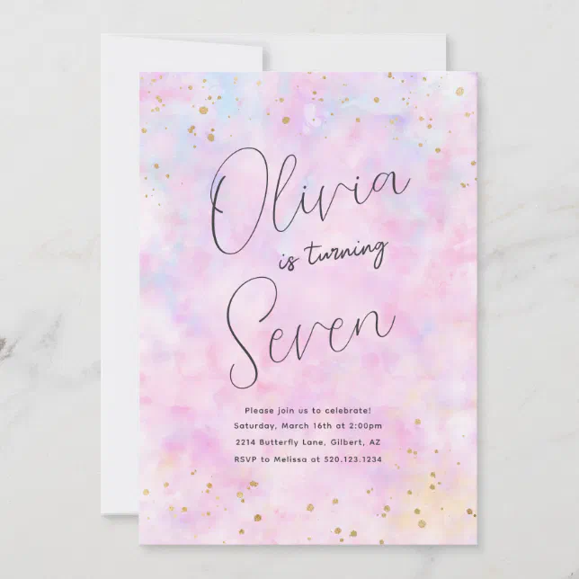 Rainbow Watercolor Birthday Party Invitation | Zazzle