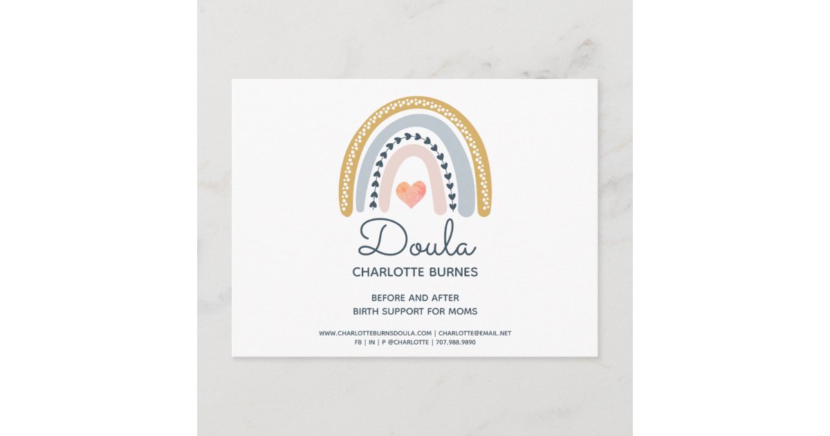 Rainbow Watercolor Doula Postcard | Zazzle