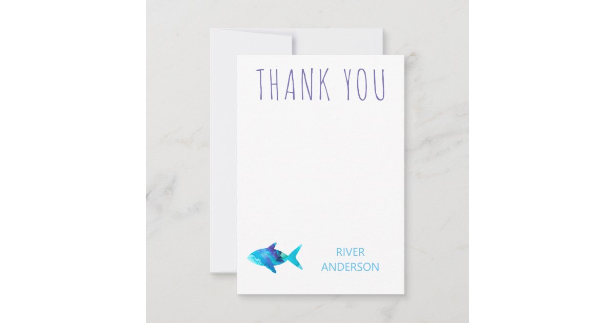 Rainbow Watercolor Fish Under The Sea Thank You | Zazzle