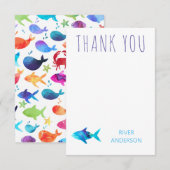 Rainbow Watercolor Fish Under The Sea Thank You | Zazzle