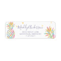 Rainbow Watercolor Pineapple Tropical Custom Label | Zazzle