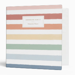 Rainbow Watercolor Stripes 3 Ring Binder | Zazzle