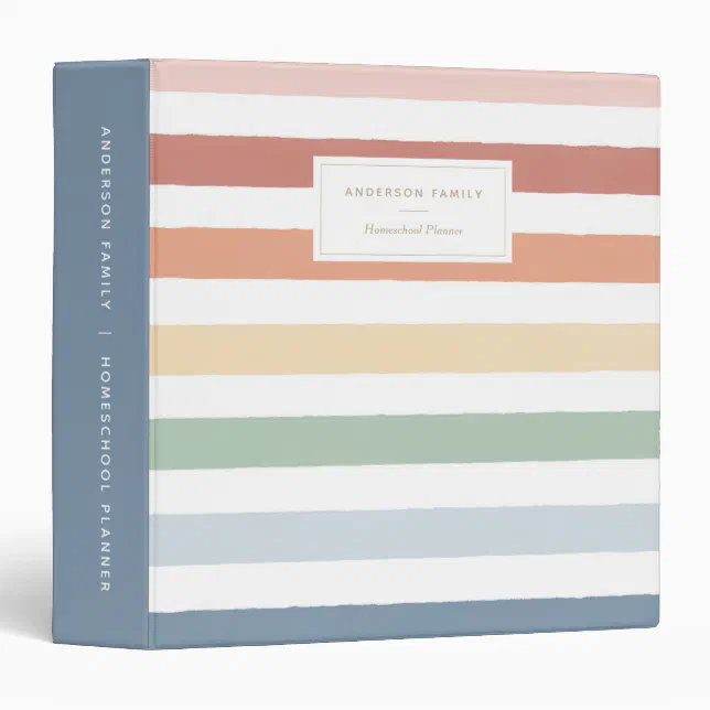 Rainbow Watercolor Stripes 3 Ring Binder | Zazzle