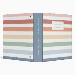 Rainbow Watercolor Stripes 3 Ring Binder | Zazzle