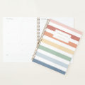 Rainbow Watercolor Stripes Homeschool Planner | Zazzle