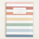 Rainbow Watercolor Stripes Homeschool Planner | Zazzle