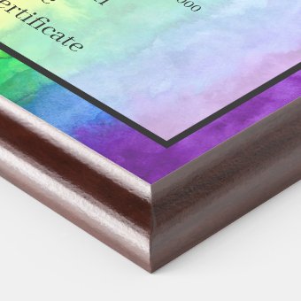 Rainbow Watercolor Wash Award Plaque | Zazzle