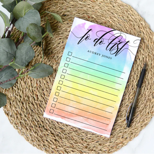 Rainbow Watercolor Wash Checkbox To Do List Post-it Notes | Zazzle