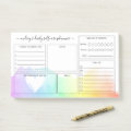 Rainbow Watercolor Wash Daily Selfcare Planner Post-it Notes | Zazzle