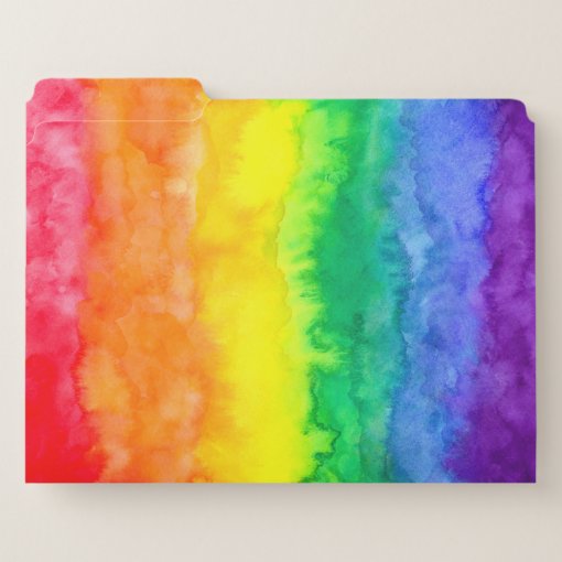 Rainbow watercolor wash File Folders | Zazzle