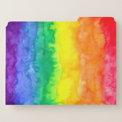 Rainbow watercolor wash File Folders | Zazzle
