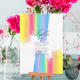 Rainbow Watercolor Wedding Elegant Table Card | Zazzle