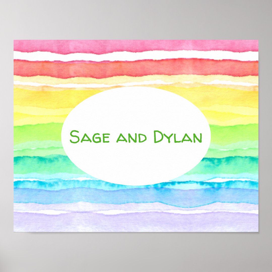Rainbow Watercolor Wedding Poster | Zazzle