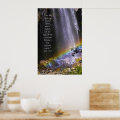 Rainbow Waterfall w/Scripture Verse Poster | Zazzle