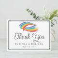 Rainbow Waves Beautiful LGBT Wedding Thank You Card | Zazzle