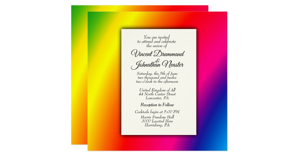 Rainbow Wedding Invitations | Zazzle.com