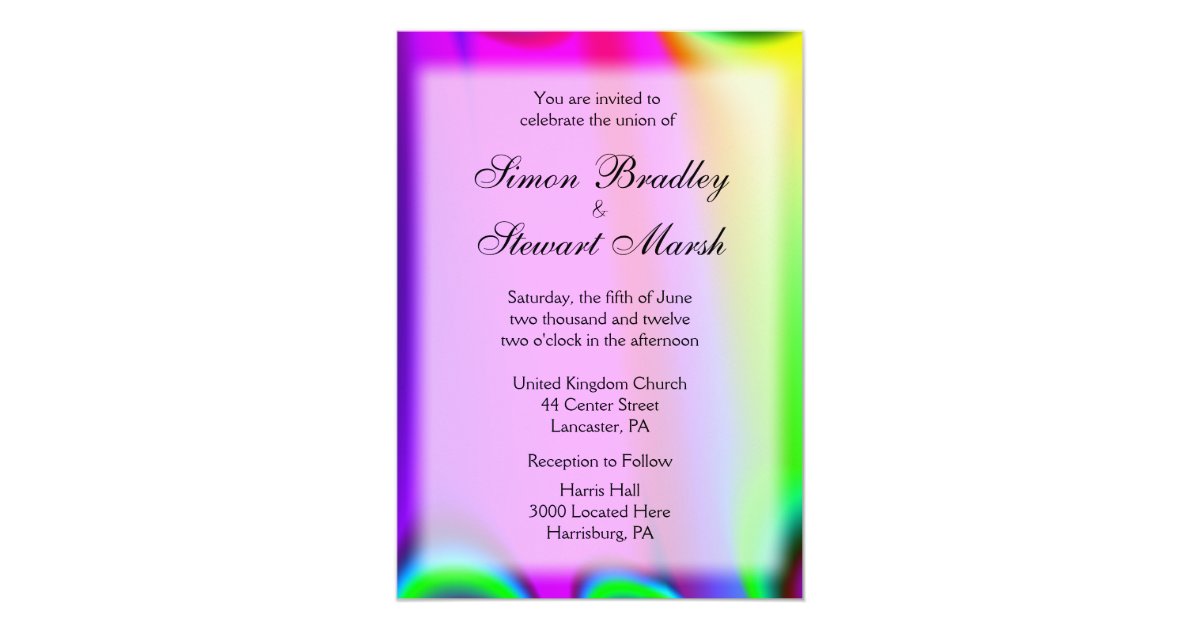 Rainbow Wedding Invitations | Zazzle.com
