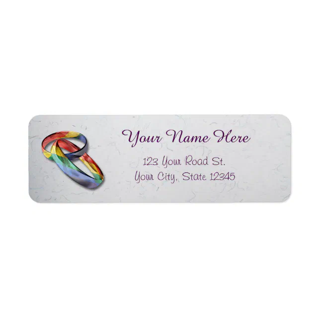 Rainbow Wedding Rings for Marriage Equality Label | Zazzle