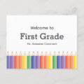 Rainbow Welcome Back to School Postcard | Zazzle