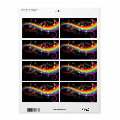Rainbow White Music Notes on Black Label | Zazzle