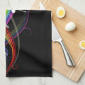 Rainbow White Music Notes on Black Towel | Zazzle