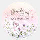 Rainbow Wildflowers Thank You Classic Round Sticker | Zazzle
