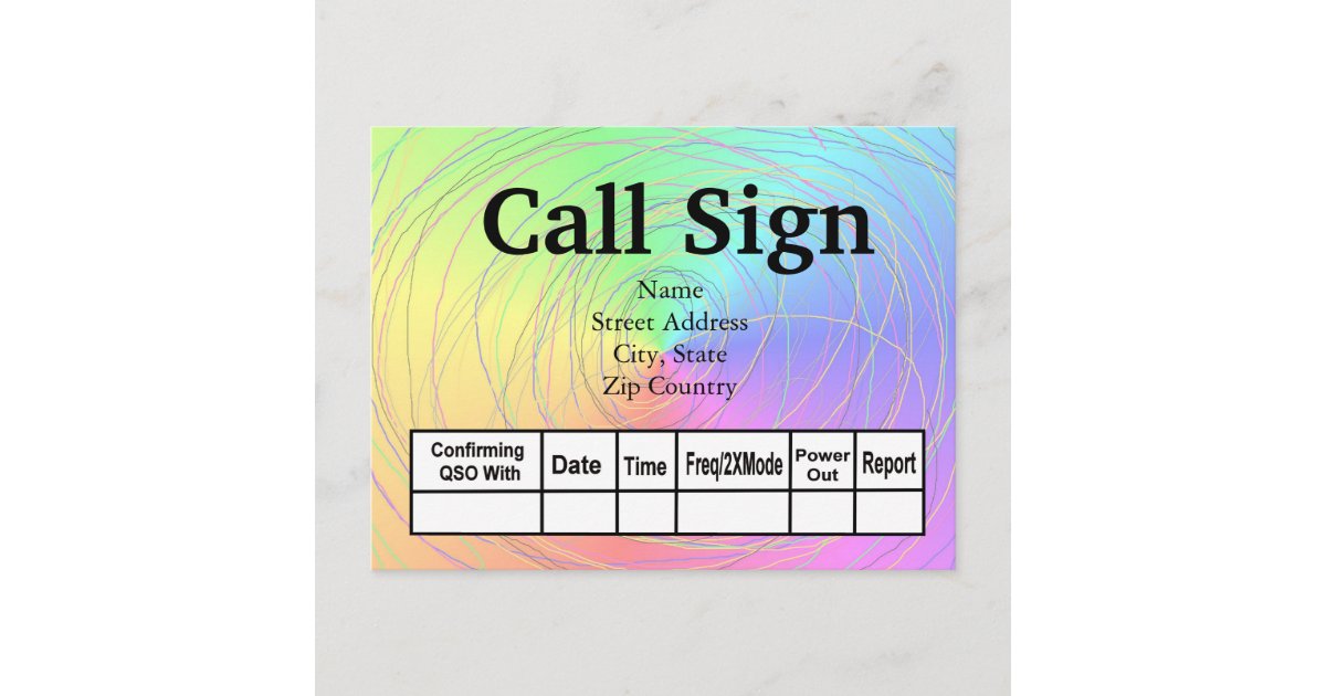 Rainbow & Wire Ham Radio QSL Cards | Zazzle