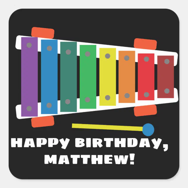 Rainbow Xylophone Classic Toy Personalized Sticker | Zazzle
