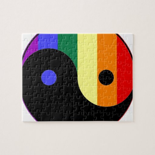 Rainbow Yin and Yang - LGBT Pride Rainbow Colors Jigsaw Puzzle | Zazzle